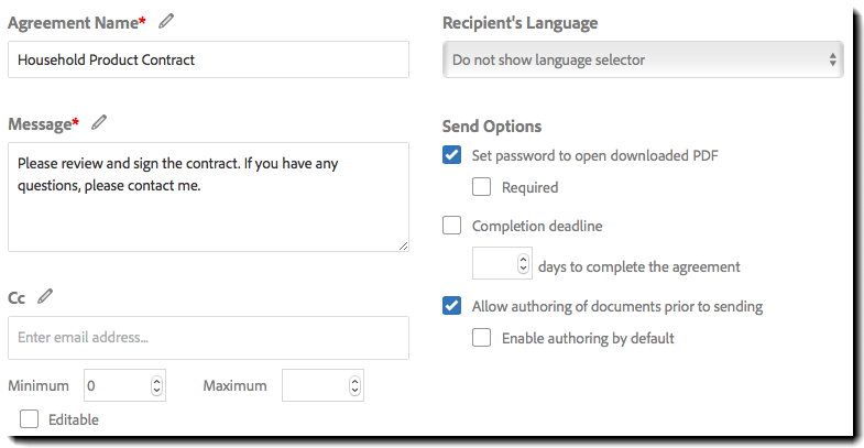 Configure a new sending workflow